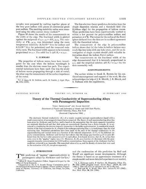 Pdf Theory Of The Thermal Conductivity Of Superconducting Alloys With