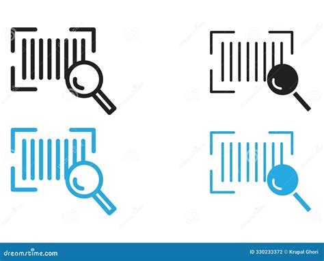 Bar Code Scanner Icon Black And White Vector Outline Sign Stock Vector Illustration Of