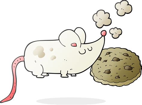 Cute Hand Drawn Cartoon Mouse And Cookie 45043613 PNG
