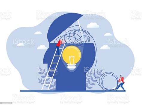 사업가는 생각 개념 벡터와 뇌의 문제 솔루션 창조적 인 디자인을 관리하고 순서 남자에 대한 스톡 벡터 아트 및 기타 이미지 남자 단순함 뒤엉킨 Istock