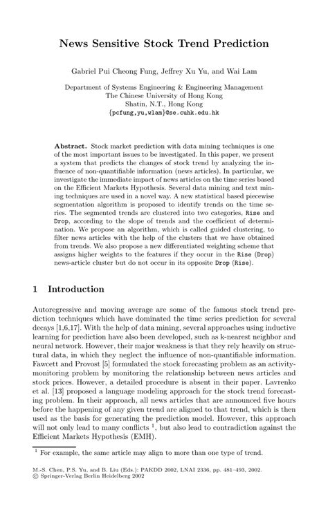 Pdf News Sensitive Stock Trend Prediction