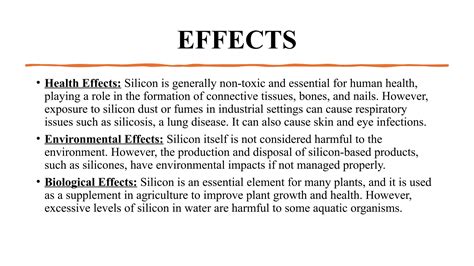 Silicon With Multiple Benefits And Uses Ppt