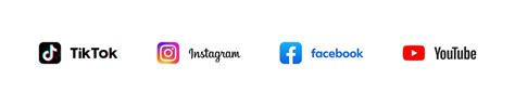 Premium Vector Social Media Logo Set Tik Tok Instagram Facebook