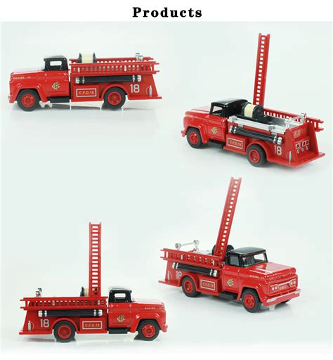 핫 세일 미니 자동차 어린이 레트로 합금 소방차 143 스케일 모델 차량 슬라이드 다이 캐스트 자동차 장난감