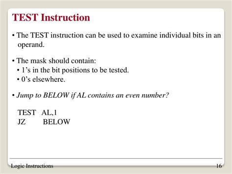Ppt Lecture 7 Chapter 7 Program Logic And Control Boolean Operation Shift And Rotate