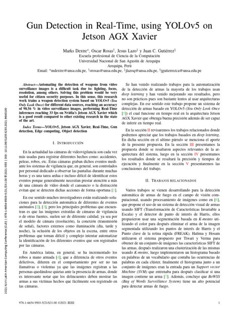 Gundetectioninreal Timeusingyolov5onjetsonagxxavier Pdf Hardware De La Computadora