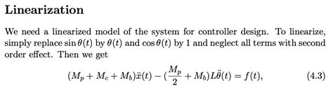 Linearization We Need A Linearized Model Of The Chegg