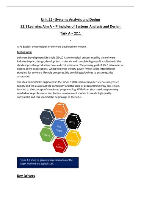Pearson Btec Level 3 Extended Diploma In Computing Unit 221 Systems Analysis And Design
