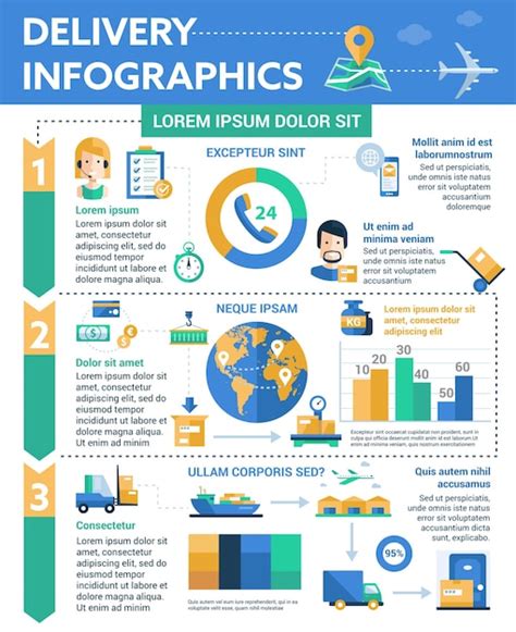 Premium Vector Info Poster Template With Flat Design Elements And