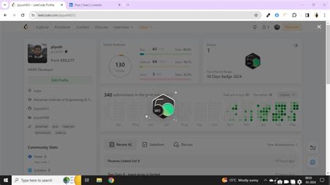 piyush choudhary on linkedin 30daysofchallenge coding leetcode learning dsa java linkedin