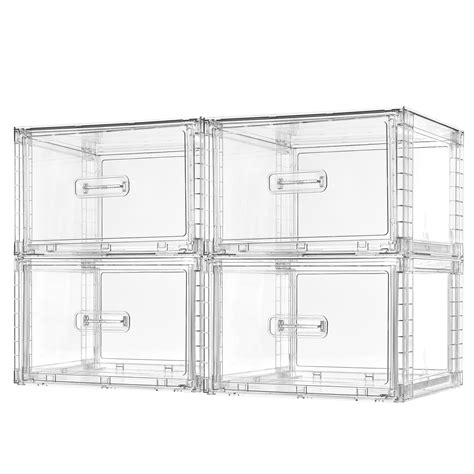 4 Pack 13qt Clear Stackable Storage Drawerseasily