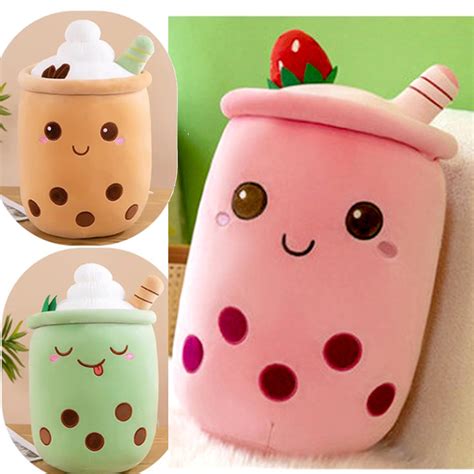 Bubbles Boba Plushie Plush Plushy Milk Tea Boba Throw Pillow Matcha 9 8 Inches