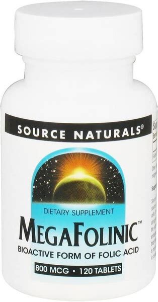 Source Naturals MegaFolinic 800 мкг биоактивной фолиевой кислоты ...