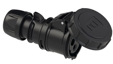 Pce Midnight Series Black Commando Socket 32a 2p E 230v Ip67 2232 6x