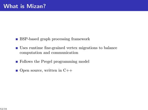 Presentation On Mizan A System For Dynamic Load Balancing In Large