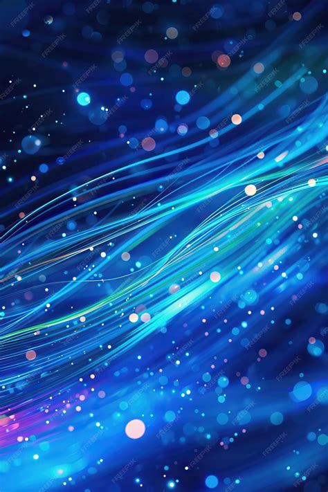 Premium Photo Abstract Blue Particle Waves Background