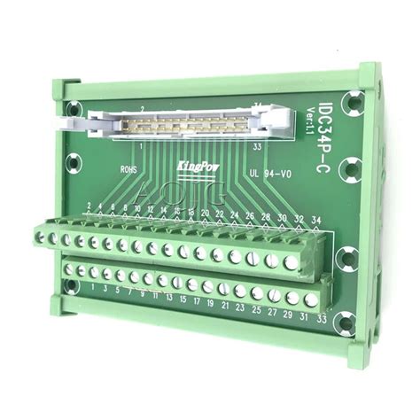 For Idc34pin 2 45mm Idc 34 Pin Male Connector To 34 Pin Terminal Block Breakout Board Adapter