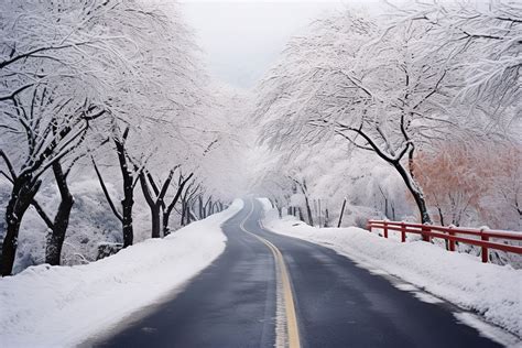 눈이 많이 내리는 붉은 구불구불한 길 겨울 고해상 국립공원 배경 일러스트 및 사진 무료 다운로드 Pngtree