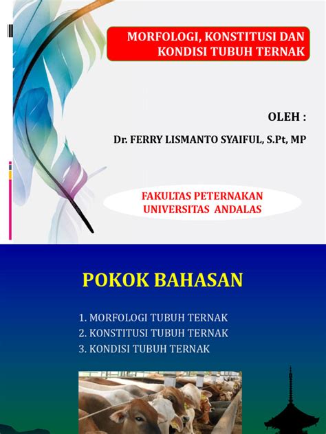 6 7 Morphologi Dan Konstitusi Tubuh Ternak 2022 Pdf