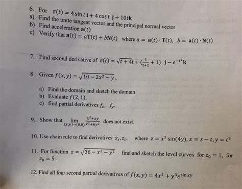 Solved 1 A Write A Vector Valued Function For The Line