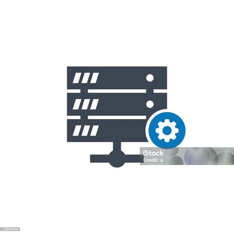 Server Icon With Settings Sign Server Icon And Customize Setup Manage Process Symbol Stock
