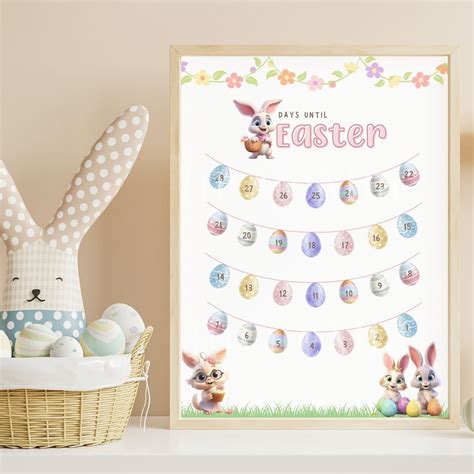 Easter Countdown Days Until Easter Easter Advent Calendar Printable