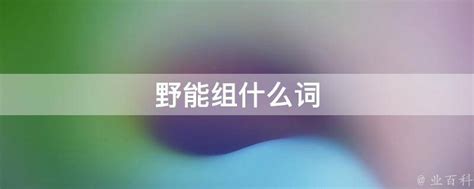 野能组什么词 业百科