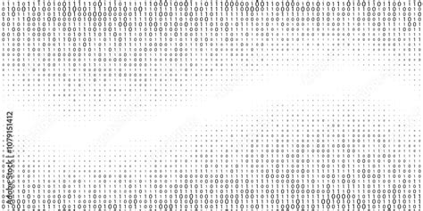 Wavy Binary Code Halftone Gradient Bg Ones And Zeros In Oval Gradation Black And White Texture