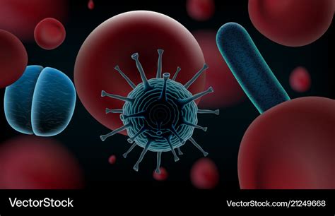 Common Human Virus Or Bacteria Under A Microscope Vector Image