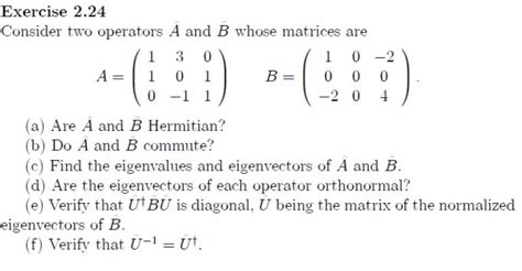 Solved Exercise 224 Consider Two Operators A And B Whose