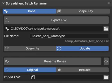 blender addon spreadsheet batch renamer