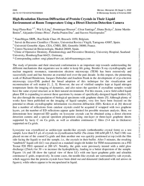 Pdf High Resolution Electron Diffraction Of Protein Crystals In Their Liquid Environment At