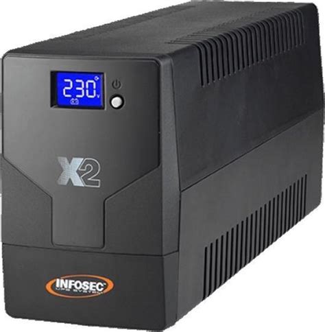Infosec X2 Lcd Touch 700 Iec Line Interactive 700va 2ac Uitgang En Toren Zwart Ups