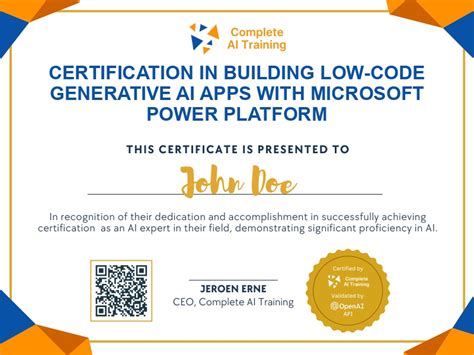 Certification In Building Low Code Generative Ai Apps With Microsoft Power Platform