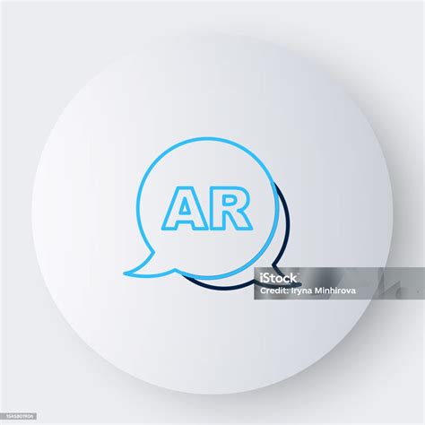 흰색 배경에 격리 된 라인 증강 현실 Ar 아이콘 가상 미래 웨어러블 장치 다채로운 개요 개념 벡터 3차원 형태에 대한 스톡