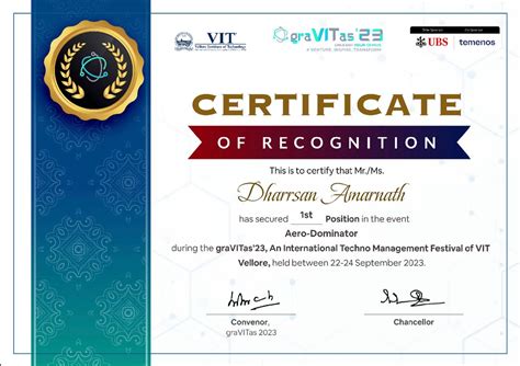 Dharrsan Amarnath On Linkedin Thank You Vellore Institute Of