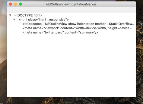 Cocoa Nsoutlineview Show Indentation Marker Stack Overflow