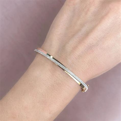 14k Gold Diamond Bangle Bracelet Sage Designs La
