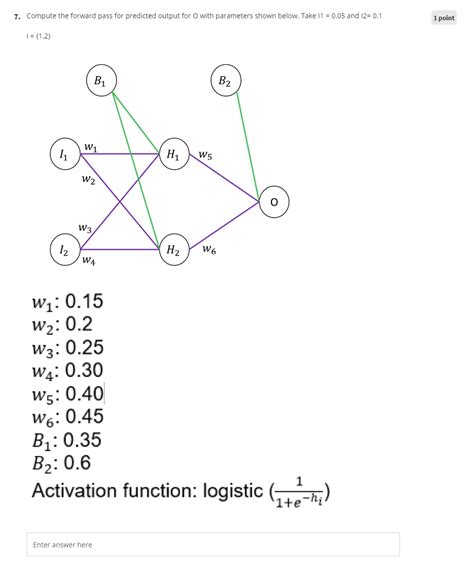 solved compute the forward pass for predicted output for o