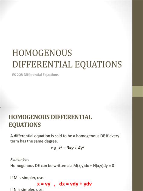 Homogenous Differential Equations Pdf Vx Nerve Agent Equations
