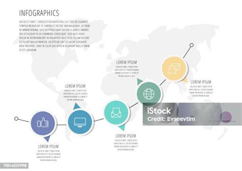 5 개의 종이 레이블 다이어그램 그래프 프리젠 테이션에 대한 벡터 인포 그래픽 템플릿 원 5가지 옵션이 있는 비즈니스 컨셉 콘텐츠에 대한 빈 공간 단계 타임 라인 워크플로