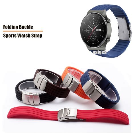 For Huawei Watch Gt Mm Gt Mm Mm Se Buds Gt E Gt Pro Folding Buckle Sport Silicone
