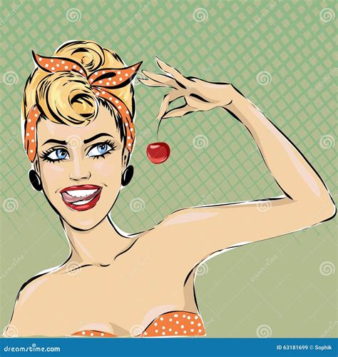 Pop Art Illustration Woman Pin Up Girl Speech Bubble Fashion Wife