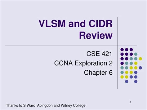 PPT VLSM And CIDR Review PowerPoint Presentation Free Download ID