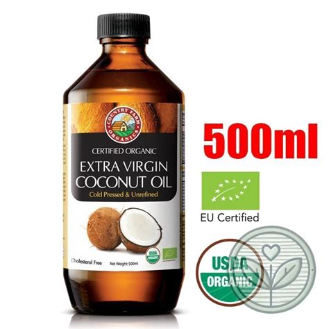Country Farm Organics Organic Extra Virgin Coconut Oil 500ml 1000ml