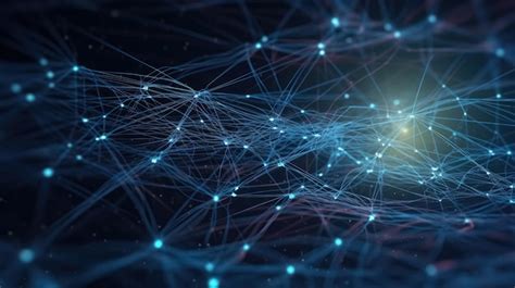 Premium Ai Image Abstract Neural Network Of Glowing Blue Particles And Lines On Dark Backdrop