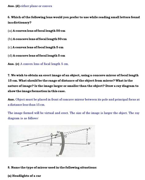 Class 10 Ch 10 Light Reflection And Refraction Page Wise Ncert Solution