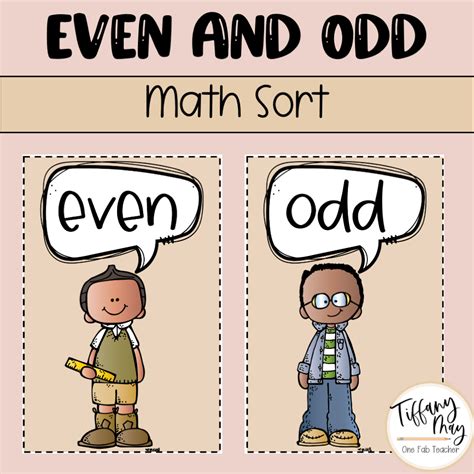 Even And Odd Number Sort Math Sort One Fab Teacher Math Sort