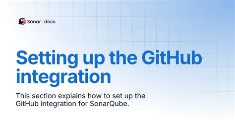 Setting Up The Github Integration Sonar Documentation