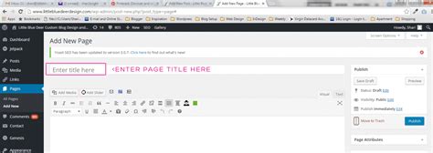 Custom Blog Design Tips How To Add New Pages In Wordpress Little Blue Deer Custom Blog